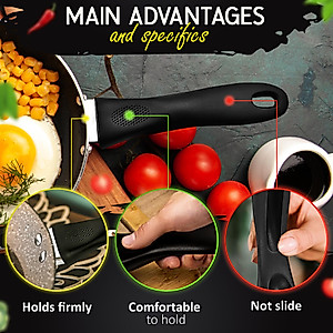 Cook Ware Pans Replacement Grip Handle - Removable Handle Cookware Pot Lid Handle Knob Removable Handles Pan Handle Grip Detachable Handle Cookware Pots and Pans with Removable Handles Screw on Handle