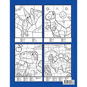 Dinosaur Color By Numbers: Coloring Book for Kids Ages 4-8