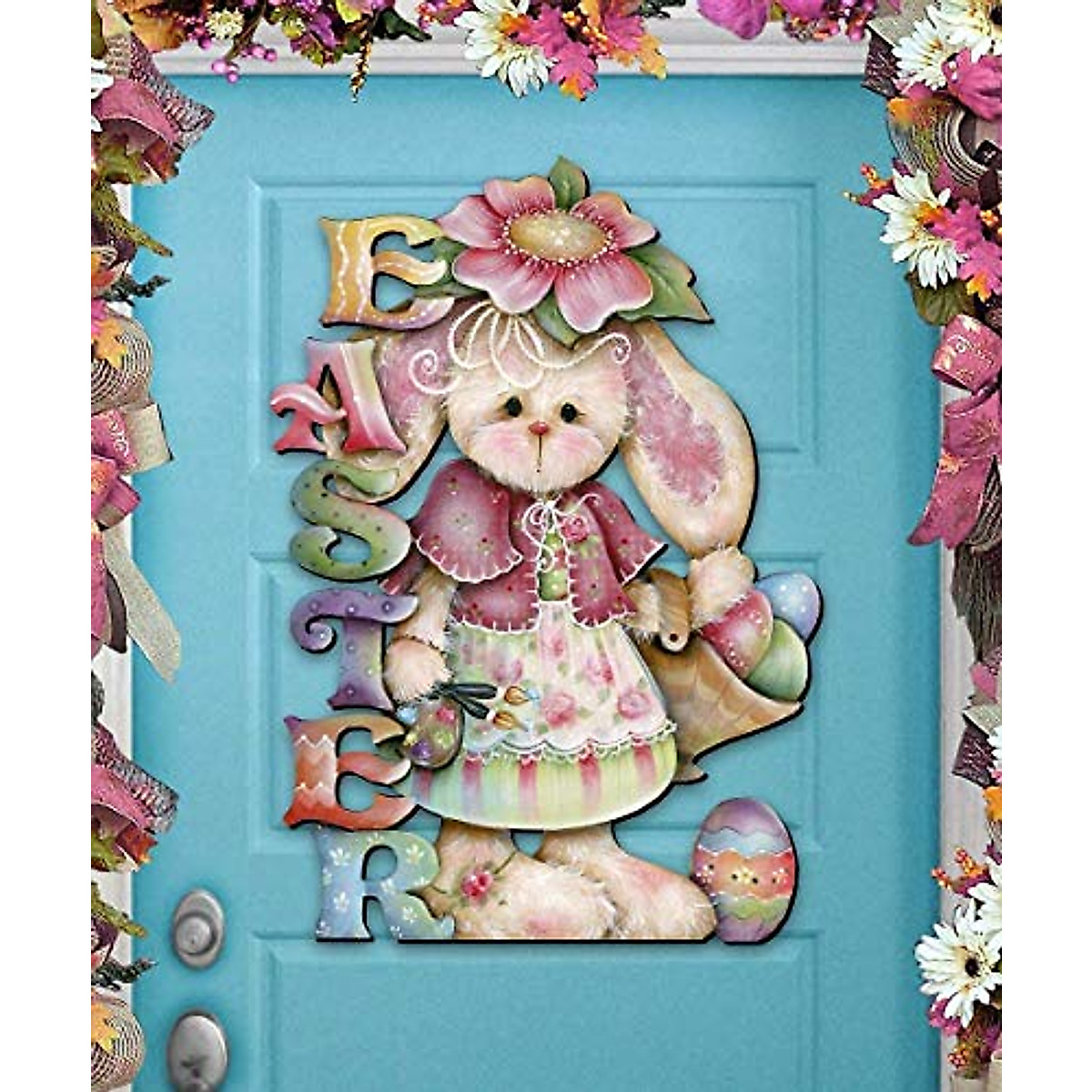 The Easter Bunny Door Hanger Wall Decor art by Jamie Mills-Price Easter Spring Decor 8457605H - Designocracy
