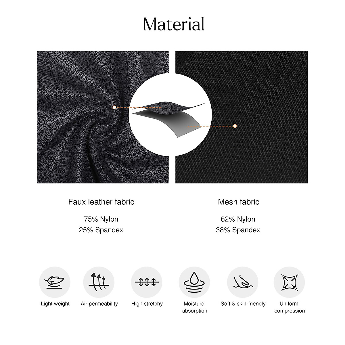 Popilush Faux Leather Deep V Bodysuits for Women Tummy Control Shapewear Bodysuit Thong Body Suits Sleeveless Sculpting Body Shaper Black Leotard