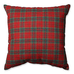 Pillow Perfect Christmas Stocking Plaid Throw Pillow, 16.5"