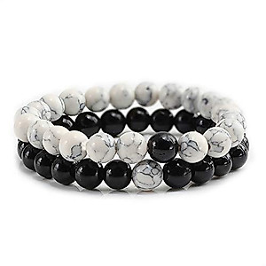 2Pcs/Set Natural Stone Bead Distance Chakra Bracelet for Men Women Couple Bracelets & Bangles Yoga Best Friend Jewelry pulseiras Professional and Attractive