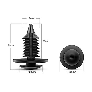 GOOACC OEM # N805155-S Interior Door Panel Clip Nylon Automotive Clips Rivet Retainer Fender Bumper Fasteners Clips for Ford and Dodge (2919T Qty: 25 for Ford)