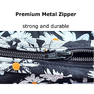 FULLY LINED Daisy Print Crossbody Bag with Front Phone Pocket - Floral Boho Shoulder Purse - Medium