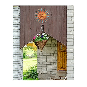WOERTE HOME Indoor or Outdoor Decoration Artistic Metal Sun Wall Art 12.8-Inch