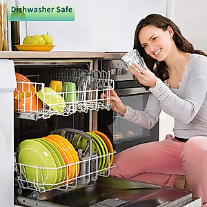 Topsky 10-ounce Plastic Water Tumblers | Set of 4 Transparent Unbreakable Drinking Glasses Clear Acrylic Reusable Juice Wine Cups for Home Picnic Party, Dishwasher Safe, Stackable (Transparent)