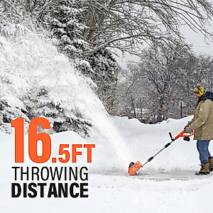 MAXLANDER Cordless Snow Shovel, 20V 11-Inch Electric Battery Snow Blower with Adjustable Handle (4.0Ah Battery, Charger and Cover Included)