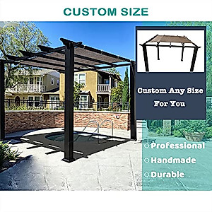 Alion Home Outdoor Pergola Sun Shade Cover Cloth Patio Canopy HDPE Permeable with Grommets (8' x 10', Brown)