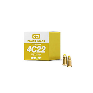 DT Systems Super PRO Dummy Launcher .22 Caliber Crimped Blank Power Loads, 100-Load Pack for Hunting Sporting Dog Training Gun Conditioning Dummy Launcher - Yellow, 60-80 Yards Launch Distance