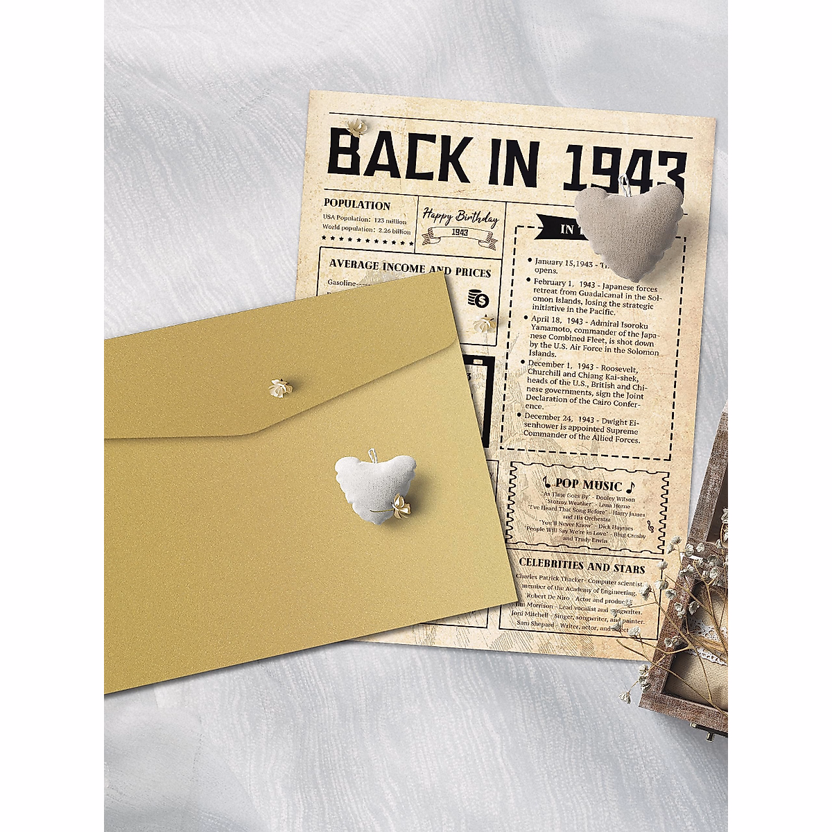 Smnwinsl 81st Birthday Cards for Grandma Grandpa,81st Birthday Decorations for Men Women,81st Birthday Gifts for Dad Mom,81st Birthday Cards for Friend,1943 Birthday Cards for Husband Wife