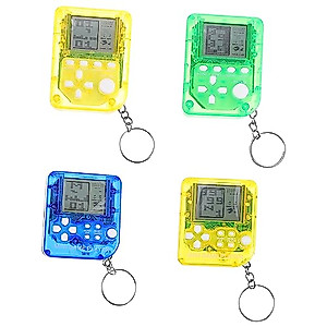 Toyvian 4pcs Hand-held Gaming Device Handbag Charms Backpack Charms Bag Keychain Kids Keychains Mini Game Consoles Mini Toy Hanging Keychain Key Holder Game Keychain Gift Handheld Arcade