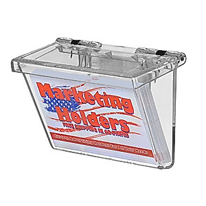 Marketing Holders 3 3/4"W x 2"H Business Card Holder Outdoor Advertising Pack of 1 Printed Material Premium Durable Clear Acrylic Badge Display Ad Box On The Go