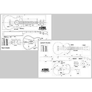 Set of 2 Plans - Concert & Tenor Ukuleles - Full Scale Prints