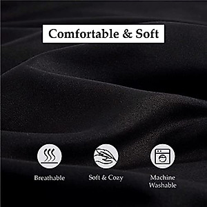 Microfiber Standard Pillowcase Set of 2 Black, Bed Pillow Covers, Ultra Soft (20 x 30) Inches, Solid Pillowcases with Open Closure, Machine Washable