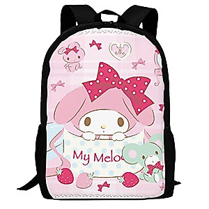 DIEZ Cartoon 3d Print Backpack My Bunny Melody Backpack Lightweight Travel Laptop Bag Adults Anime My Bunny Melody Fans Gifts