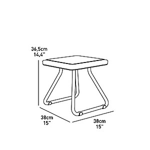 Keter Resin Wicker Patio Furniture Set with Side Table and Outdoor Chairs, Dark Grey