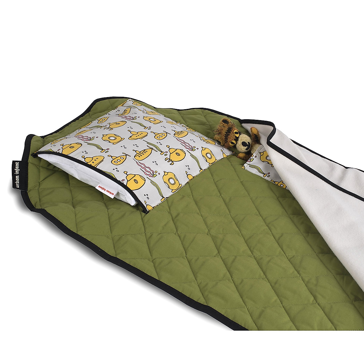 Urban Infant Tot Cot Kids Nap Mat - Toddler Preschool Daycare Bedding Cover with Blanket and Pillow - Submarines