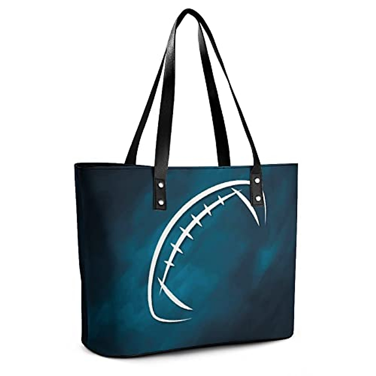 Womens Handbag Football Leather Tote Bag Top Handle Satchel Bags For Lady