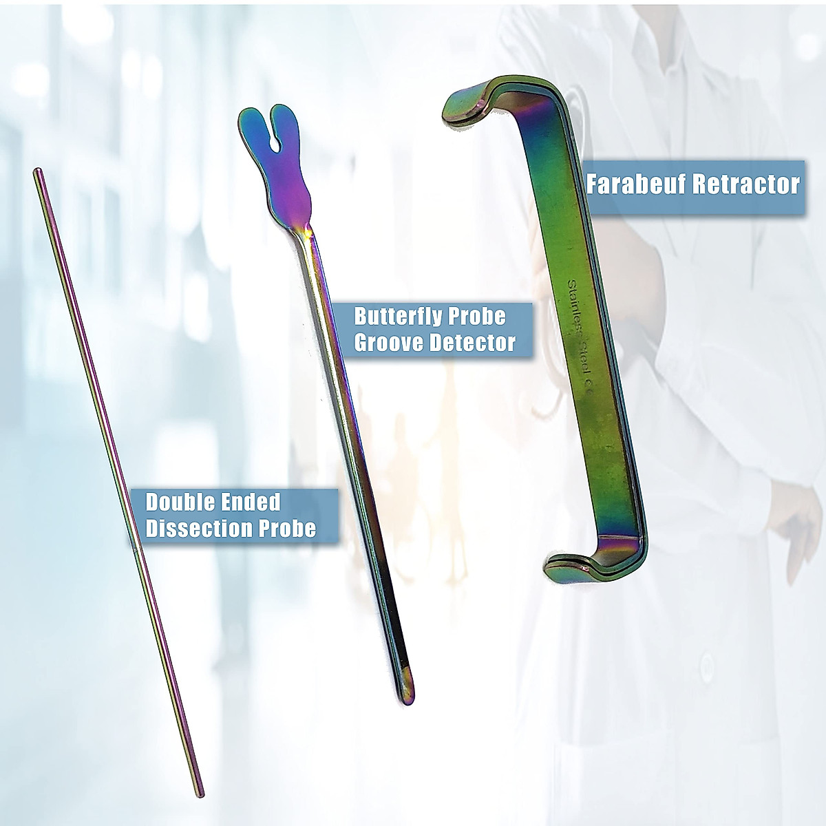 A2ZScilab-Dissection Kit -Multi Rainbow Color 23 Pcs Advanced Lab Dissection Kit- for Anatomy & Biology Students, Lab, Veterinary, Botany-12 Stainless Steel Instruments + Bonus Scalpel Handle & Blades