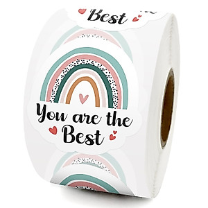 You are The Best Rainbow Cute Small Shop Stickers, Online Retailers Small Business Small Shop Thank You Stickers Gift Bags Packages Envelopes Labels, 500 Labels Per Roll