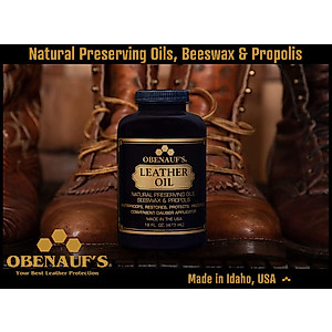 Obenauf's Leather Conditioner - Leather Oil - Restore and Protect Leather Boots, Jackets, Purses as Well as Car Leather, Leather Furniture and Much More - Made in The USA (16oz with Applicator)