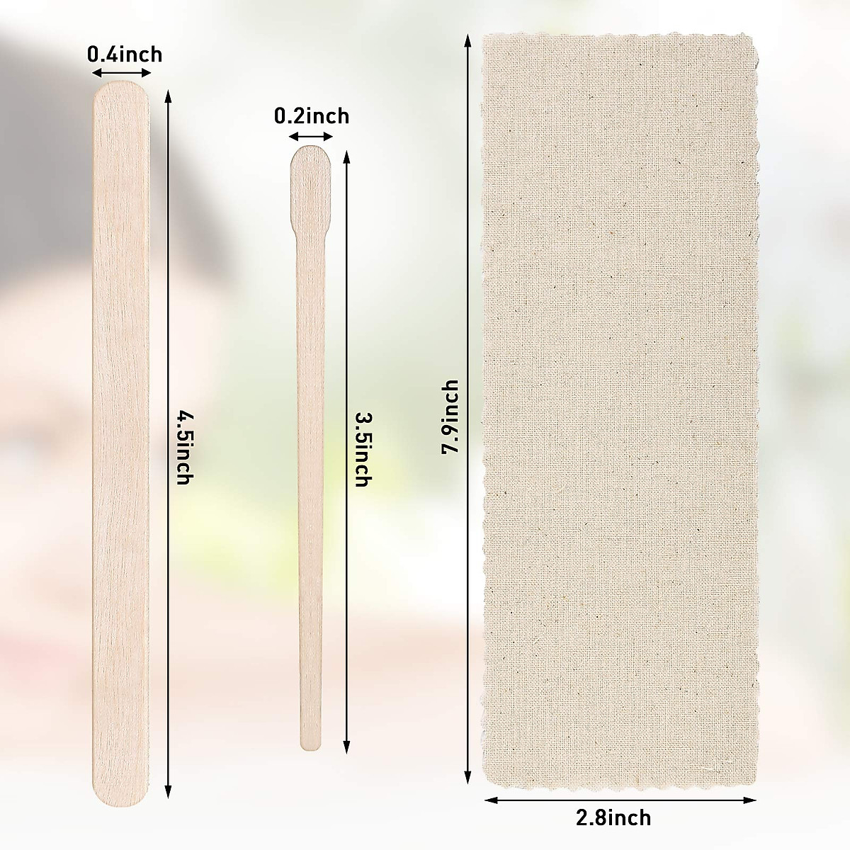 Maitys Hair Removal Kit: 250 Pieces Muslin Waxing Strips and Sticks for Body and Facial Hair Women Men