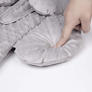 Pro Goleem Infant Car Seat Head Neck Body Support, Ultra-Soft Minky and Microfiber Newborn Car Seat Insert, Perfect for Car Seat, Stroller, 2-in-1 Reversible, for Boys and Girls, Gray