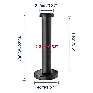 Augiimor 4Pcs Matte Black Round Hooks,Stainless Steel Black Robe Towel Hooks,Round Wall Towel Hooks Black Utility Shower Towel Hanger for Bedroom Bathroom & Kitchen (6"/15.2cm Length)