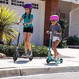 Mongoose Trace Youth/Adult Kick Scooter Folding and Non-Folding Design, Regular, Lighted, and Air Filled Wheels, Multiple Colors, Grey/Red , 180mm Wheels