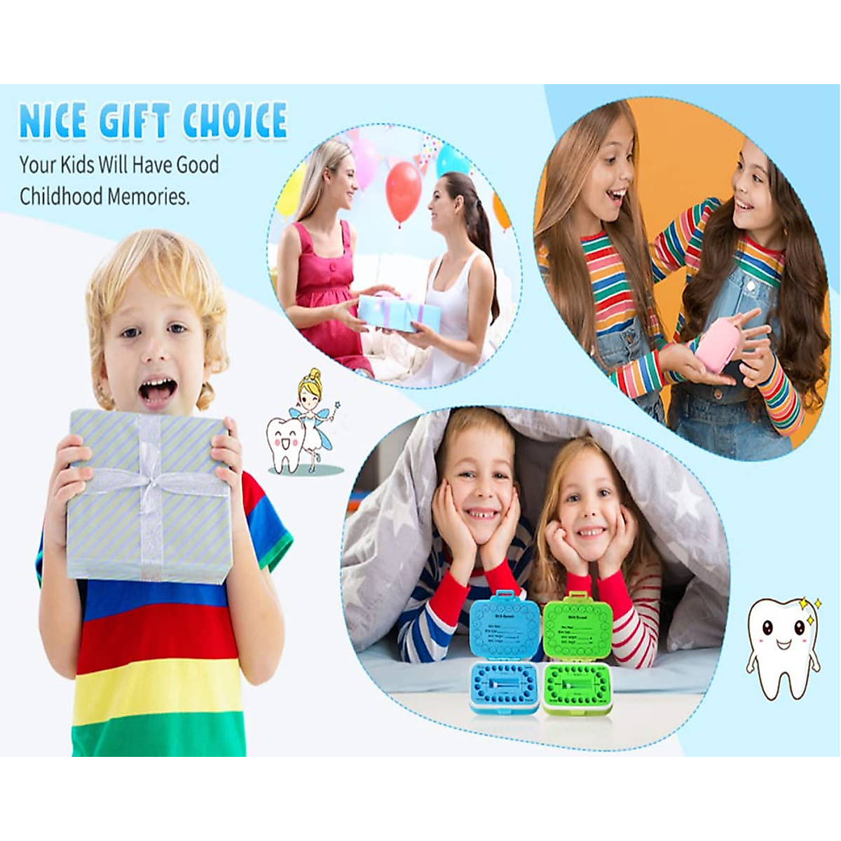 Baby Tooth Keepsake Box,Tooth Fairy Box,Teeth Storage Box,Baby Keepsake Storage Box,Tooth Saver,Tooth Holder for Kids Teeth,Tooth Boxes for Lost Teeth for Kids,Newborn Baby Birthday and Shower Gift