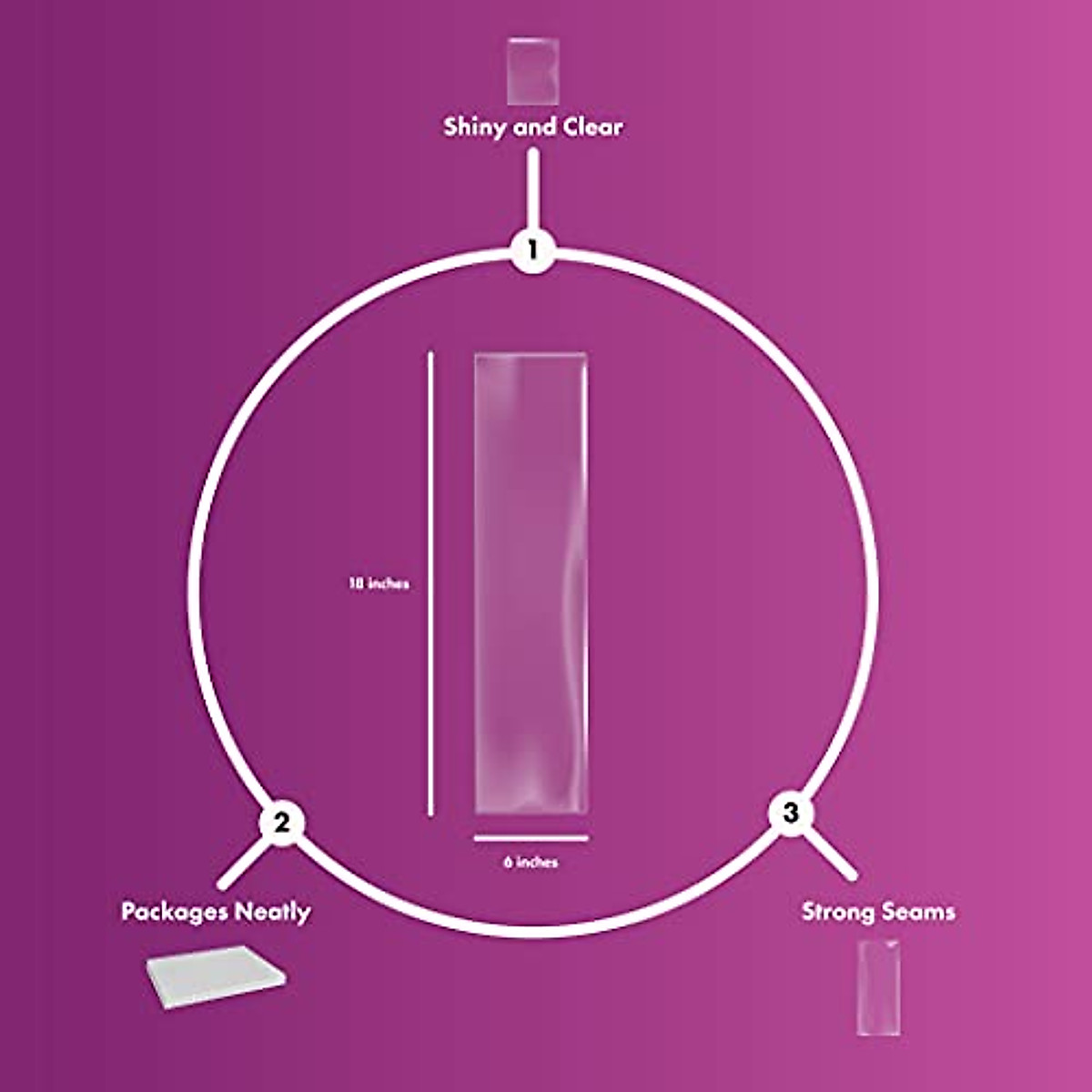 Purple Q Crafts Clear Cellophane Bags For Wine Bottles 6" x 18" Wine Gift Cello Bags With 50 Gold 4" Twist Ties (50 Pack)