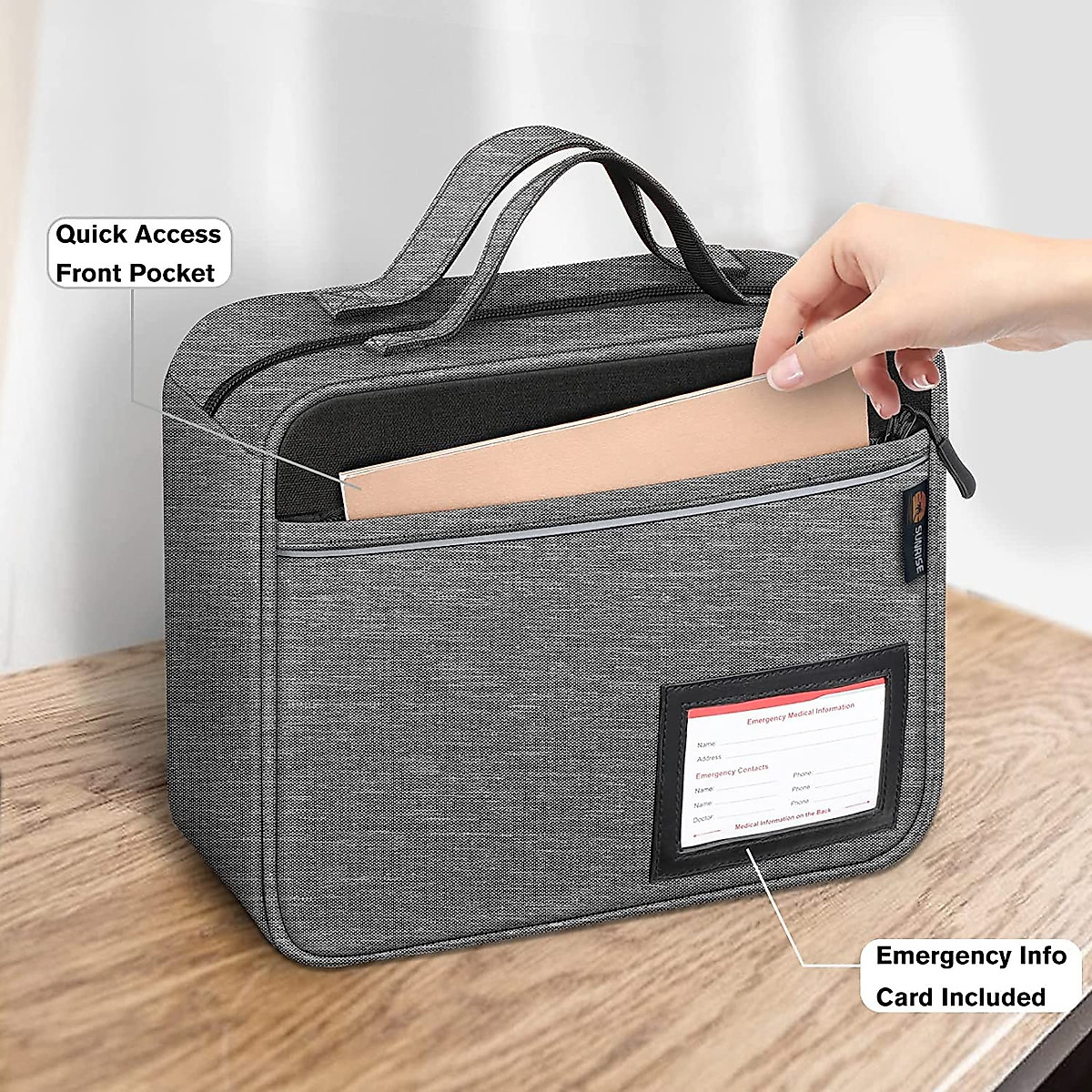 Pill Bottle Organizer Medicine Bag Storage Medication Pill Box Case with Handle Travel Medicine Storage Box Bag for Vitamins, Medications, Medical Supplies, Large Size 11 * 4,5 * 9,5 inch (Grey)