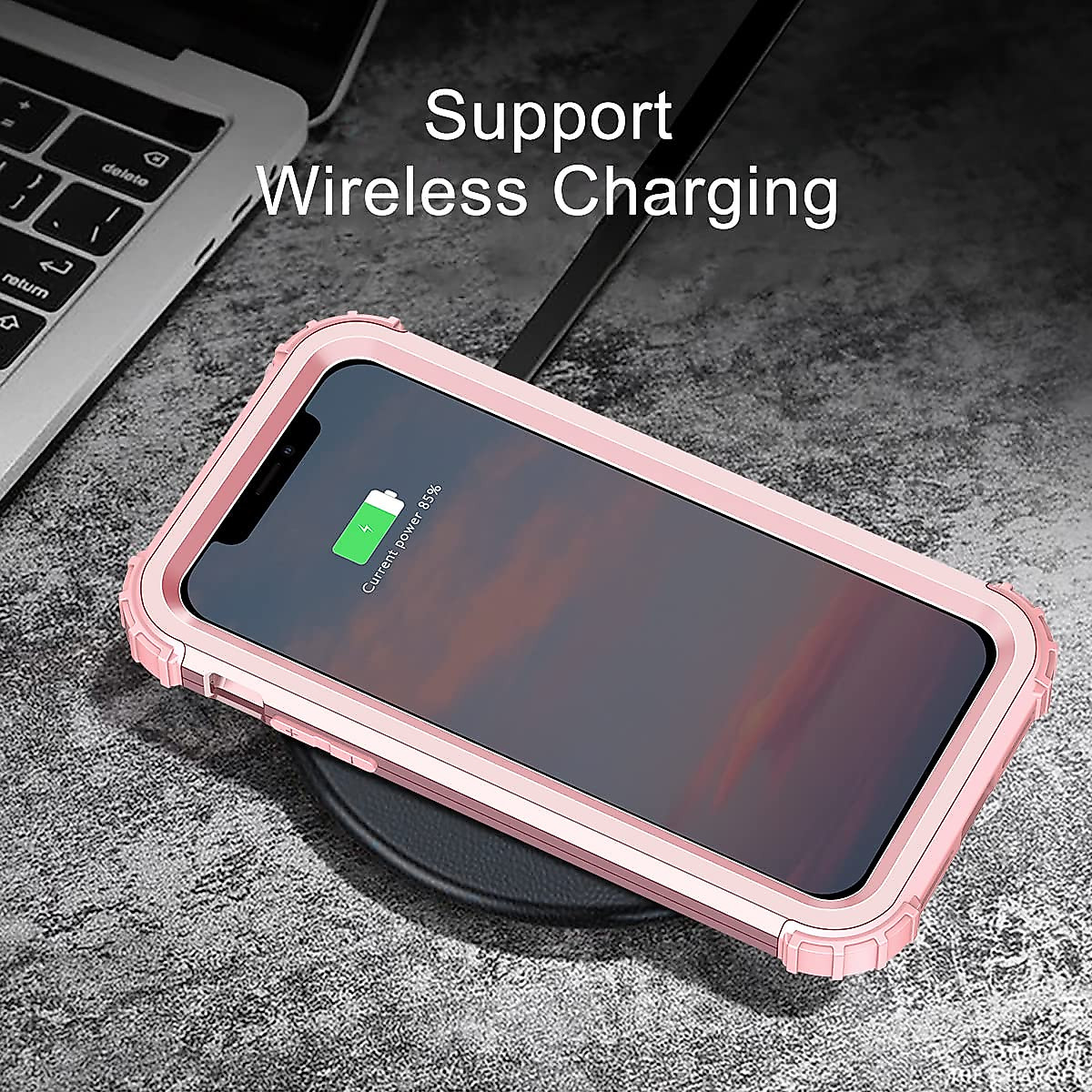 LONTECT for iPhone 11 Pro Max Case Glitter Sparkly Bling 3 in 1 Shockproof Heavy Duty Full Body Sturdy Protective Case for Apple iPhone 11 Pro Max with 2 Screen Protector+2 Camera Protector,Rose Gold