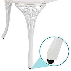 Sunnydaze 2-Person Classic Rose Cast Aluminum White Outdoor Garden Bench