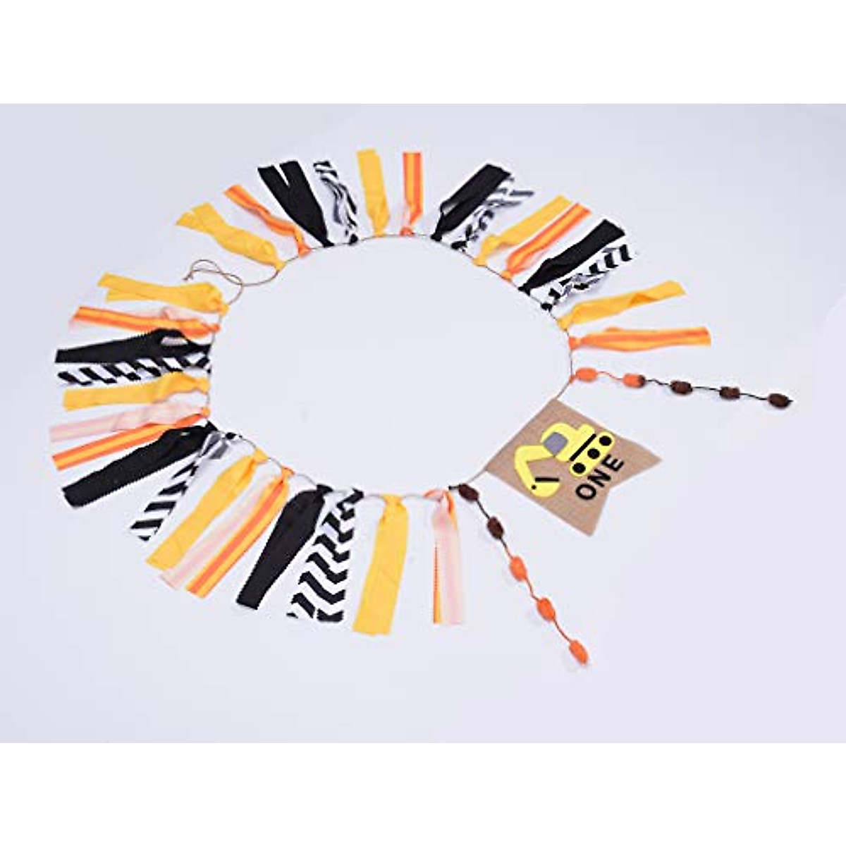Construction Themed Highchair Banner for First Birthday Smash Cake Photo Shoot,Party Supplies and Decorations for Baby Boy's 1st Year Bday,Chair Garland for Picture Backdrop,Pre-assembles No Need DIY