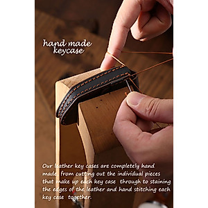 SANRILY Leather Key Fob Cover for Volvo XC60 XC90 S90 V90 2019 2020 2021 Keyless Entry Remote Keychain Holder Full Protection Key Case Shell Brown