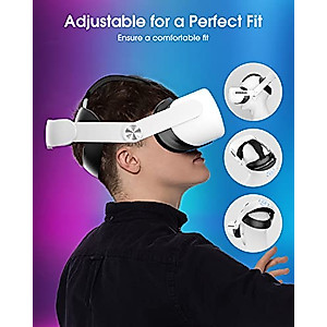 MORKOO 10000mAh Battery Pack for Extended 8H Playtime Compatible with Oculus Quest 2 - Adjustable Head Strap Elite Strap Replacement for Enhanced VR Support and Immersive Comfort, VR Headset