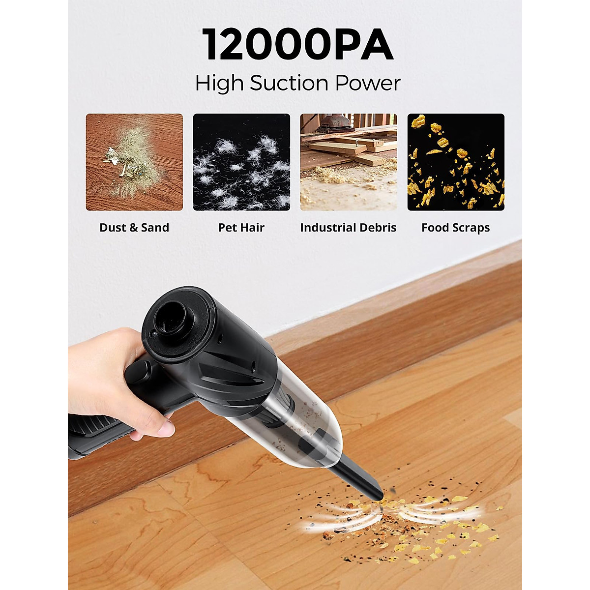 Compressed Air - Keyboard Cleaner - 3 in 1 Electric Air Duster & Mini Computer Vacuum & Cordless Inflating Swimming Pool - Canned Air Blower Dust Off for Electronic,Office,Home Cleaning