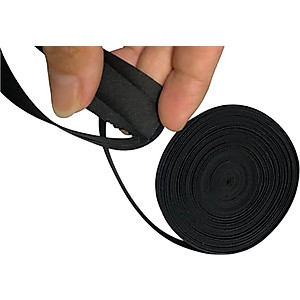 Single Fold Bias Tape 0.5inx5yards Polyester Fabric Quilt Binding Ribbon for Sewing, Quilting, Piping, Seaming, Hemming, DIY Craft Repair Replace Home Garment Accessories (Black)