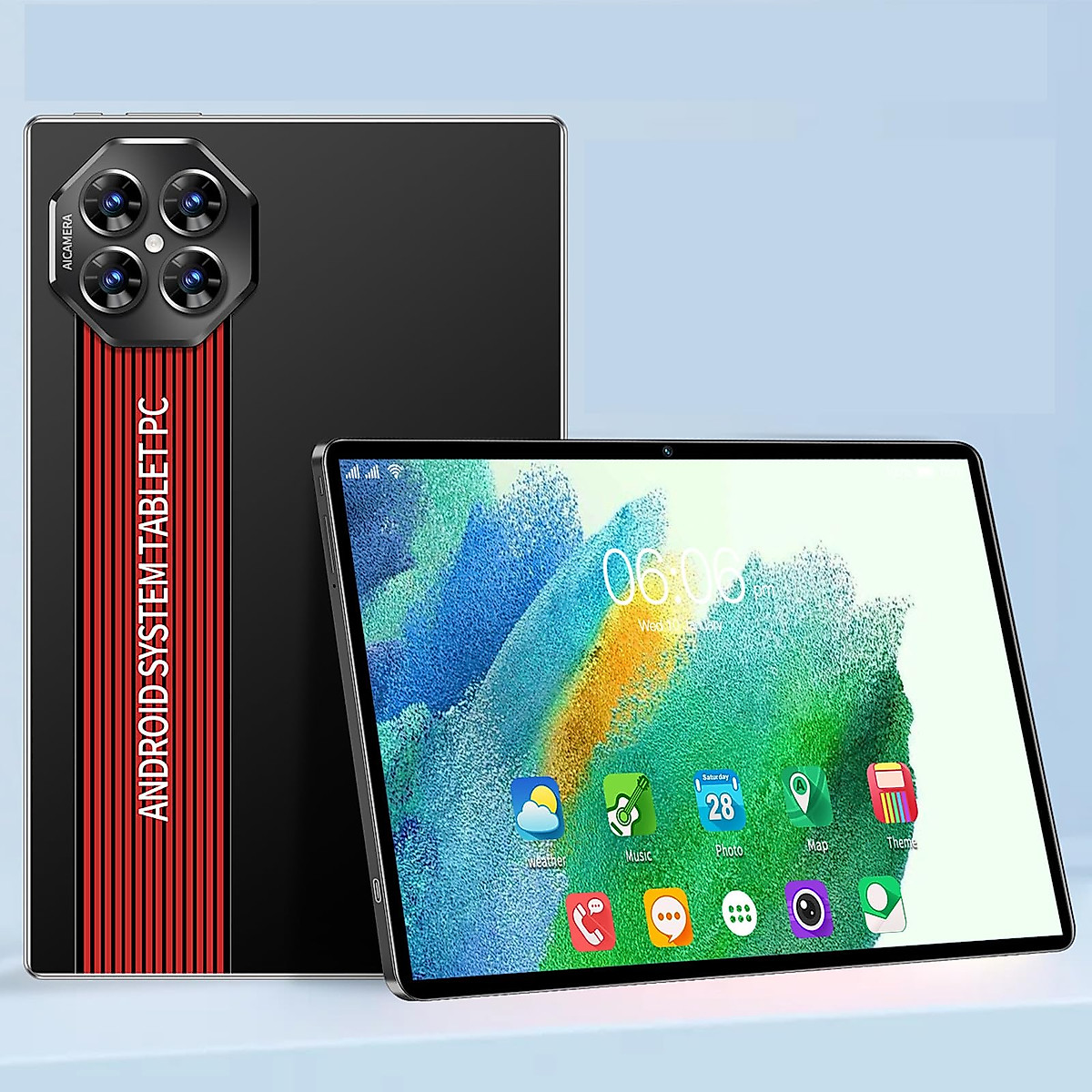 kcavykas Upgarde 2+32g 10.1-Inch Android 12 Tablet Pc HD Ultra-Thin Screen Bluetooth WiFi 2.4g&5g Tablet Computer Support 256g Memory Card Dual Sim HD Voice,8000mah Battery (Black)