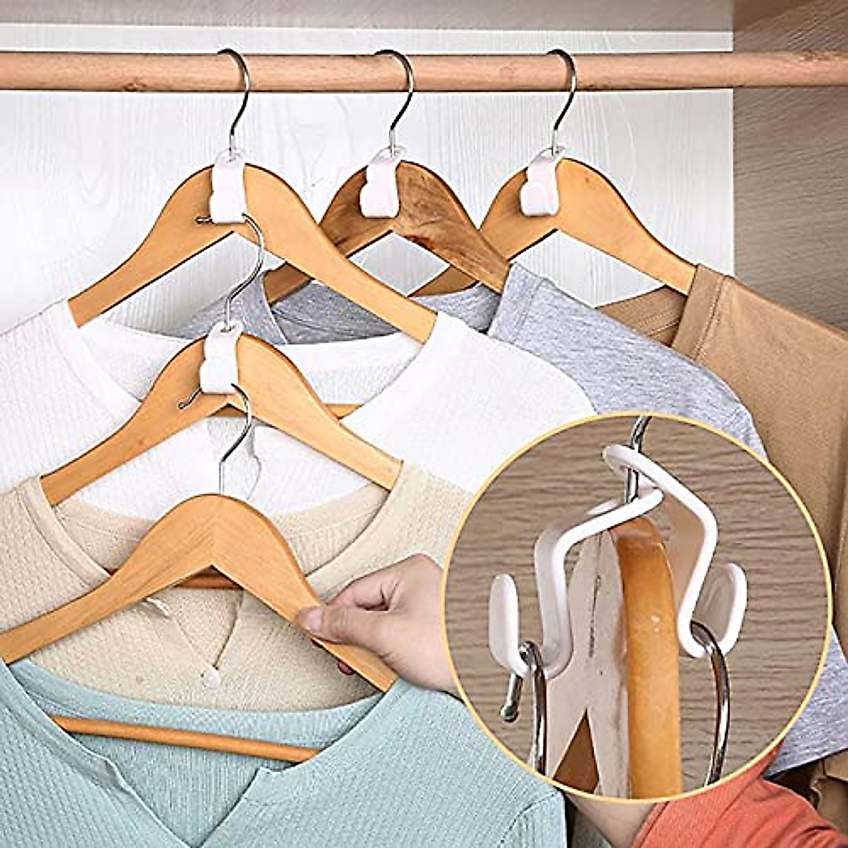 160PCS Clothes Hanger Connector Hooks Heavy Duty Hangers Cascading Hooks Hanger Extender Clips for Closet Space Savers and Organizers