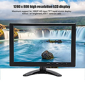 Heayzoki 10.1In Hd Pc Monitor, 1280X800 16:10 Gaming Monitor, Monitor Support/Vga/Input, LCD Screen Monitor, for/ / 360 /, Home Office Accessories