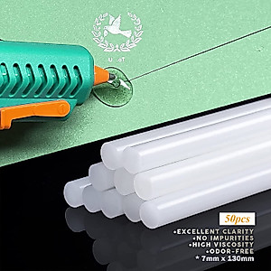 RHAEGON 60W Mini Hot Glue Gun for Crafting and Repairs, Drip-free and Leakage-proof Patent Designs Small Glue Gun Kit with 50pcs Glue Sticks(7mmx130mm)