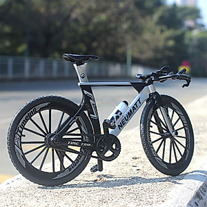 Ailejia Alloy Mini Finger Mountain Bikes Ornament Racing Mini Bicycle Toy Dirt Vehicles Model Decoration Crafts for Home (Black)