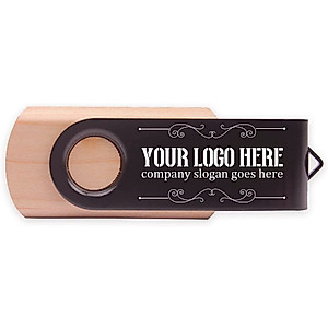 Wholesale 10PCS 8GB Bulk Pack Custom Logo Wooden USB Flash Drives Swivel Thumb Drive Memory Stick, DIY Personalized 10PCS 8GB Wood Swivel USB Memory Stick with Custom Logo Engraved