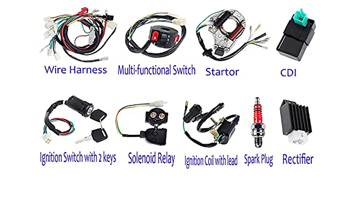 Complete ATV Wiring Harness Kit for 50cc-125cc Quads