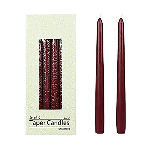 10 Inch Burgundy Taper Candles