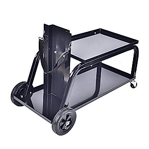 Universal MIG Welding Cart, Rolling Welding Cart with Wheels for TIG MIG Welder, 110Lbs Capacity,Black