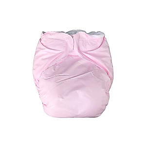 Haian ABDLAdult Incontinence AIO PVC Diapers (L-XXL, Baby Pink)