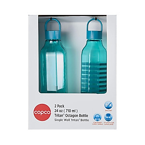 Copco Octagon Travel Water Bottle, 2-piece, Teal
